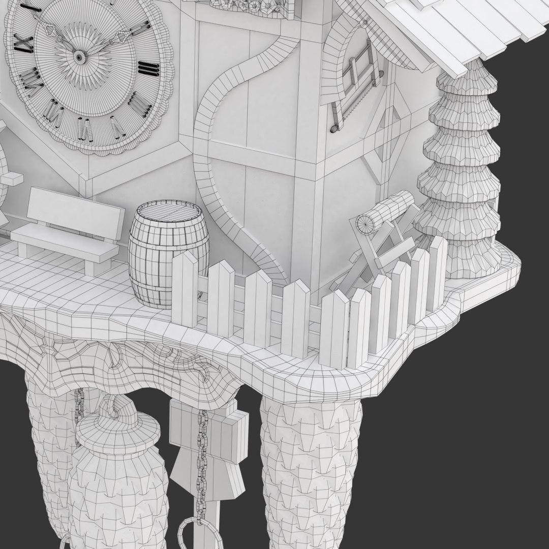 Clock cuckoo 3D model - TurboSquid 1629229