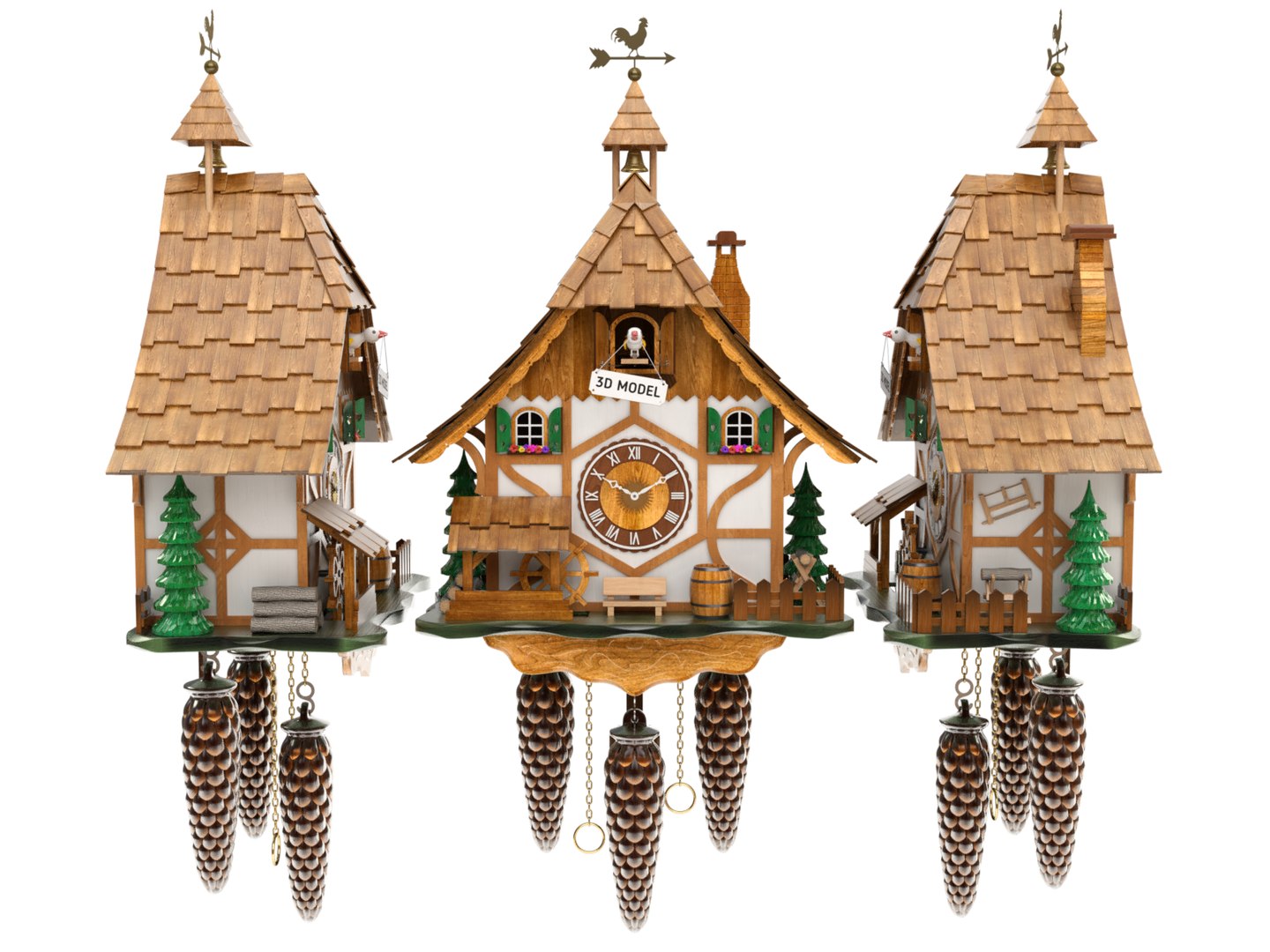 Clock cuckoo 3D model - TurboSquid 1629229