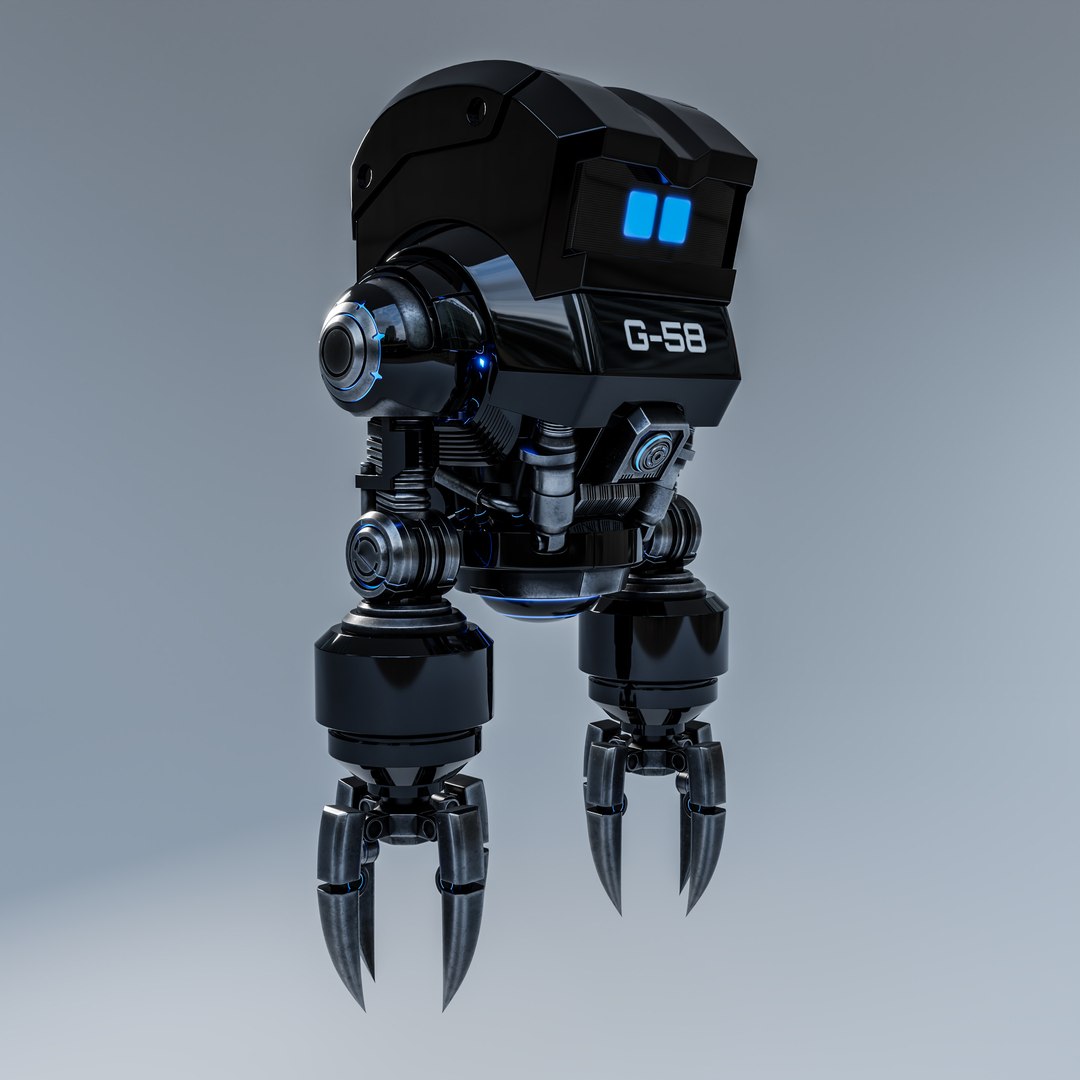 Cute Space Robot Rigged G-58 Black 3D Model - TurboSquid 2011840