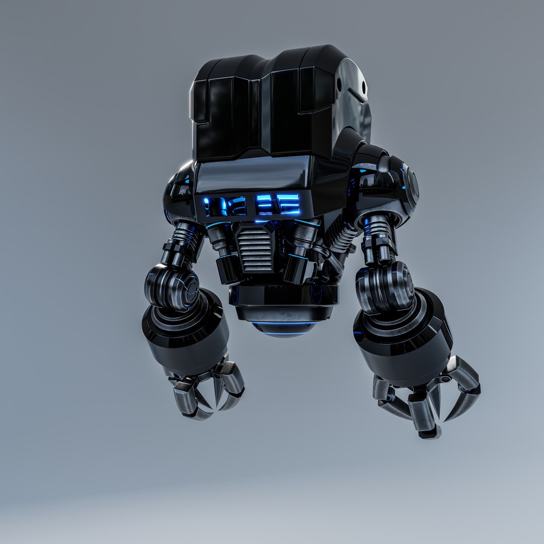 Cute Space Robot Rigged G-58 Black 3D Model - TurboSquid 2011840