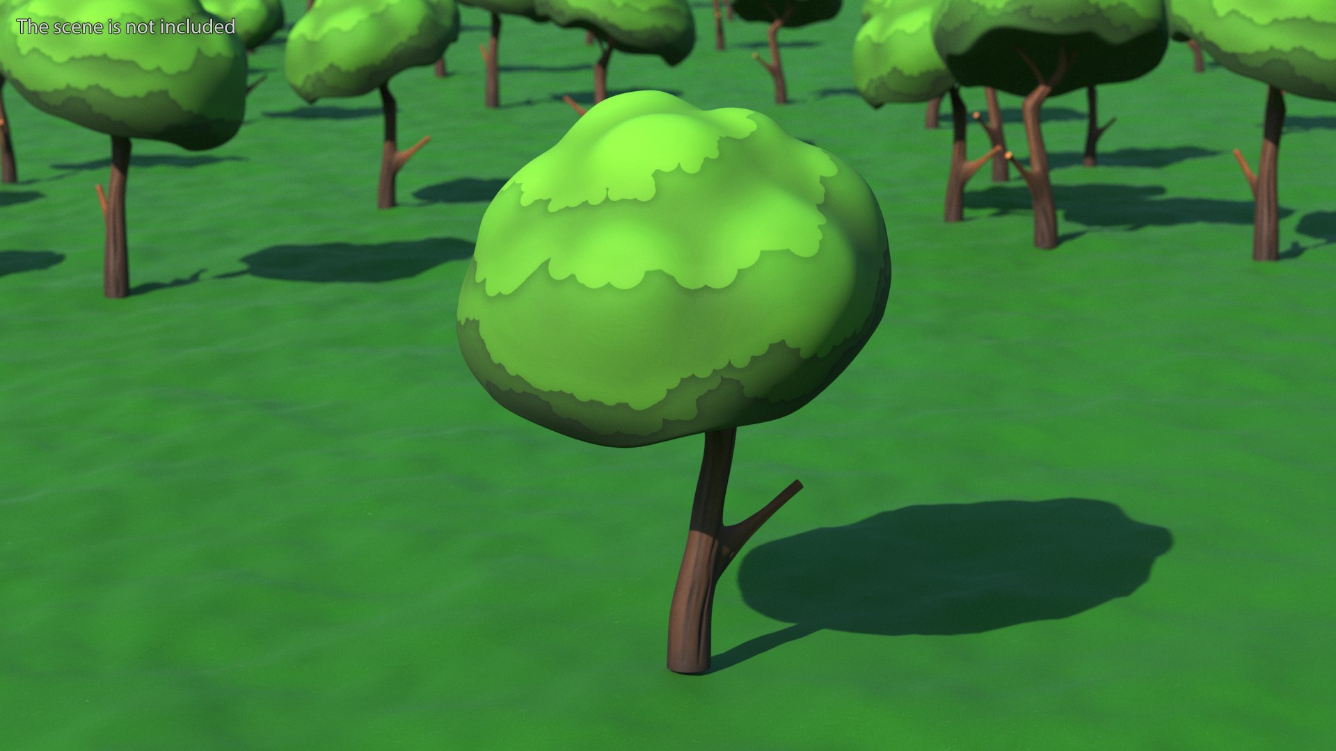 3D Model Small Cartoon Tree Crooked Handpaint Texture - TurboSquid 2169165