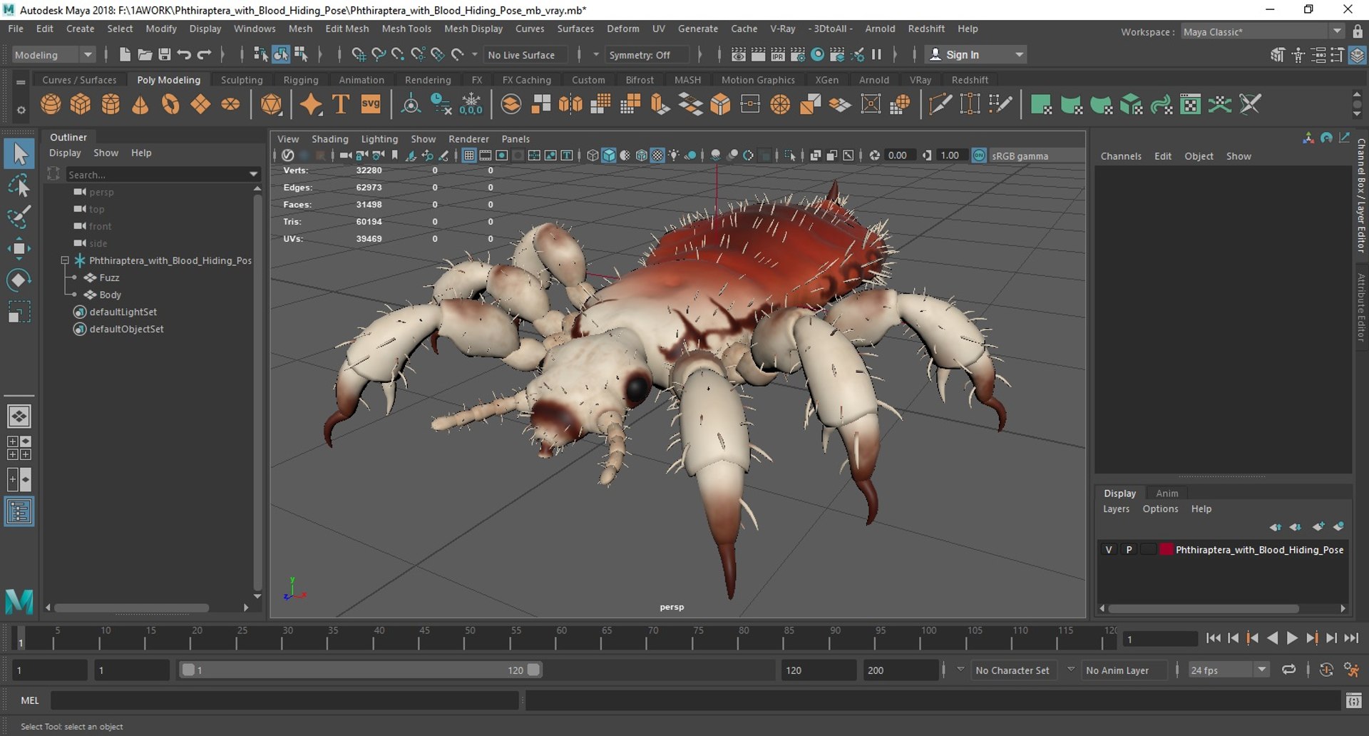 3D Phthiraptera With Blood Hiding Pose - TurboSquid 2284144