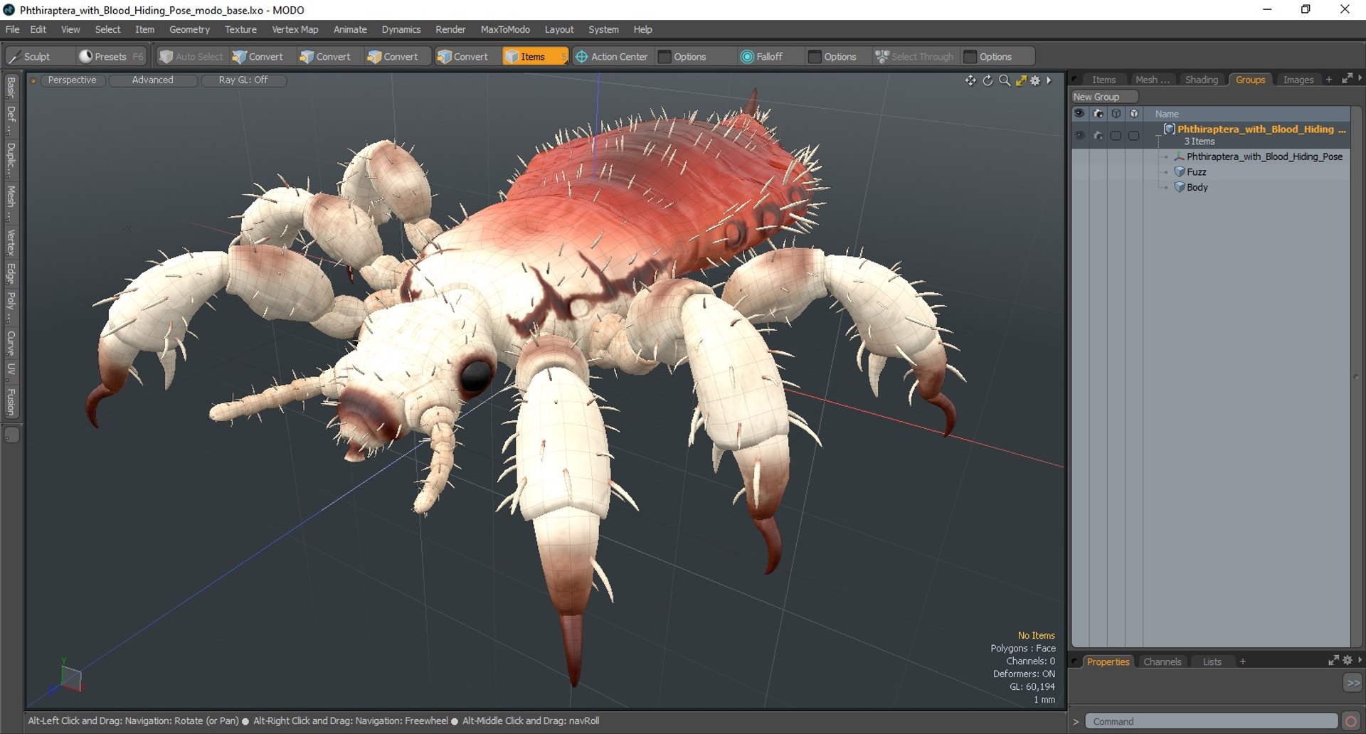 3D Phthiraptera With Blood Hiding Pose - TurboSquid 2284144