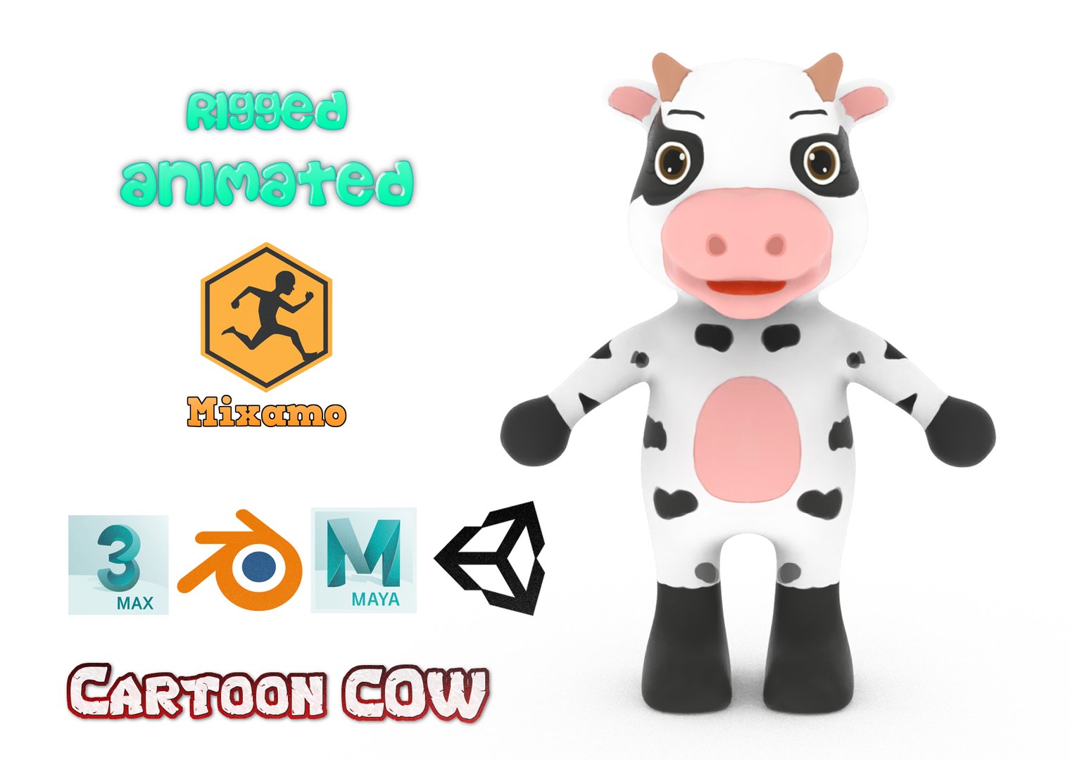 modelo 3d Character003 Animated Cow 3D - TurboSquid 2012801