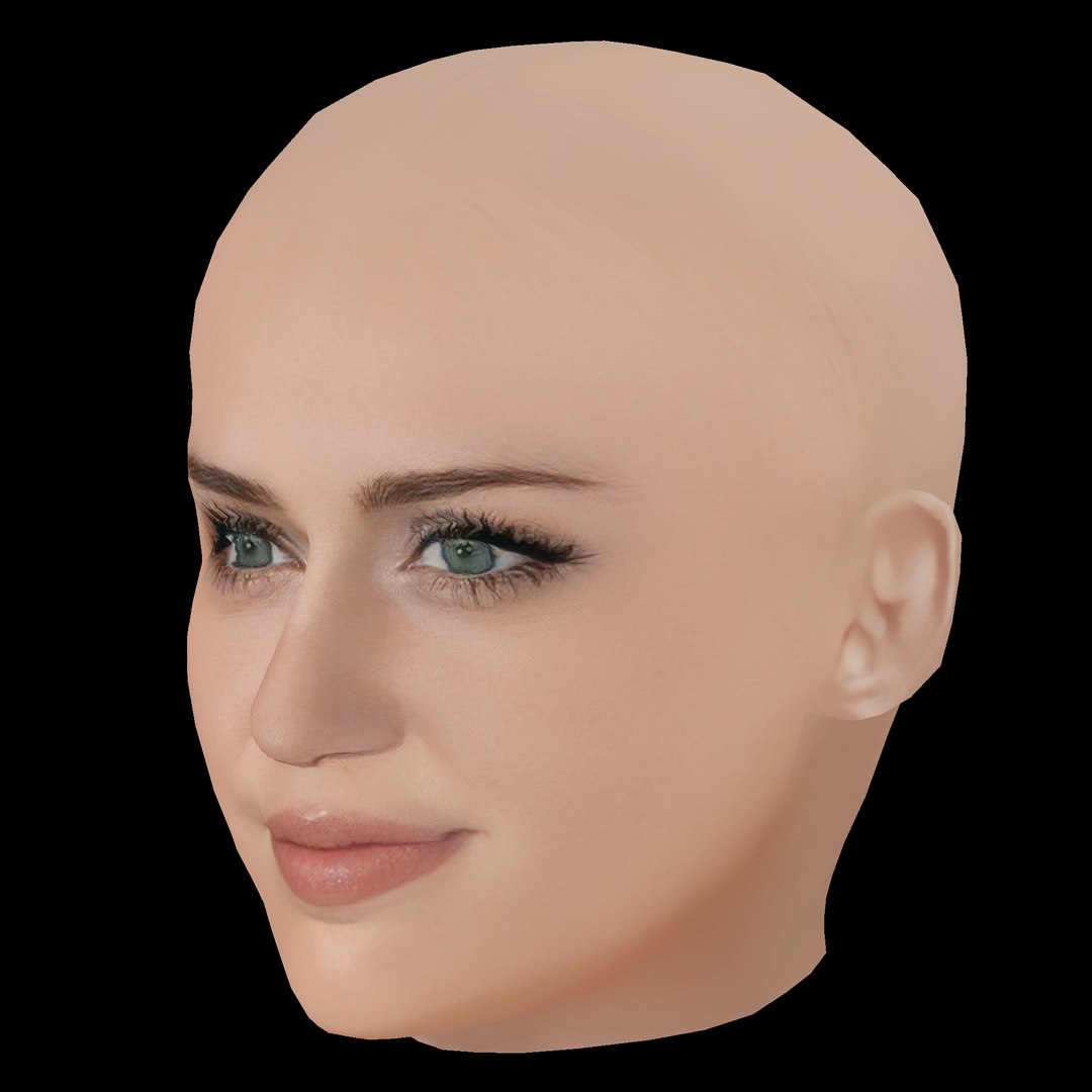 3D Miley Cyrus Head - Low Poly Head For Game - No Hair Model ...