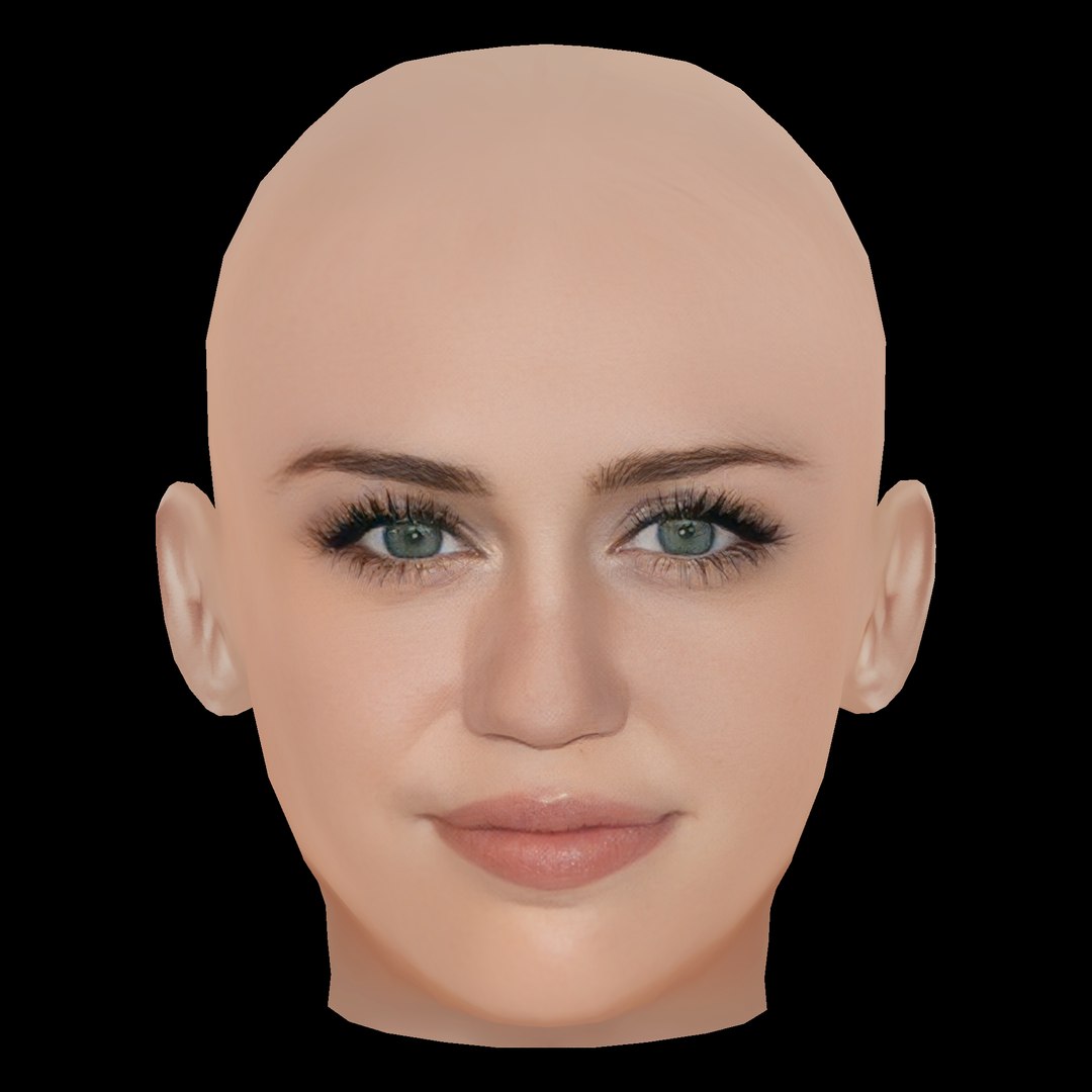 3D Miley Cyrus Head - Low Poly Head For Game - No Hair Model ...