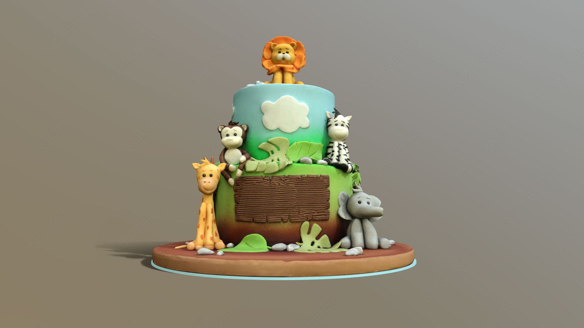 3D Cool Safari Animals Cake model - TurboSquid 1937660
