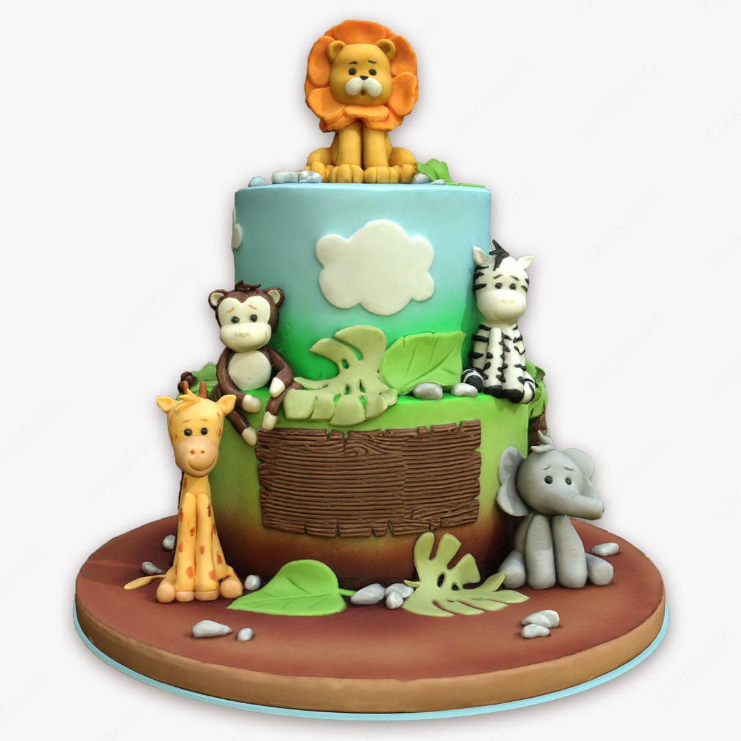 3D Cool Safari Animals Cake model - TurboSquid 1937660