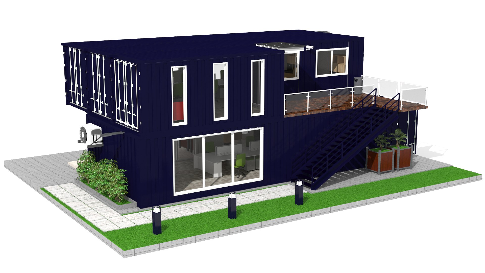3D Model Container Office Building - TurboSquid 1772367