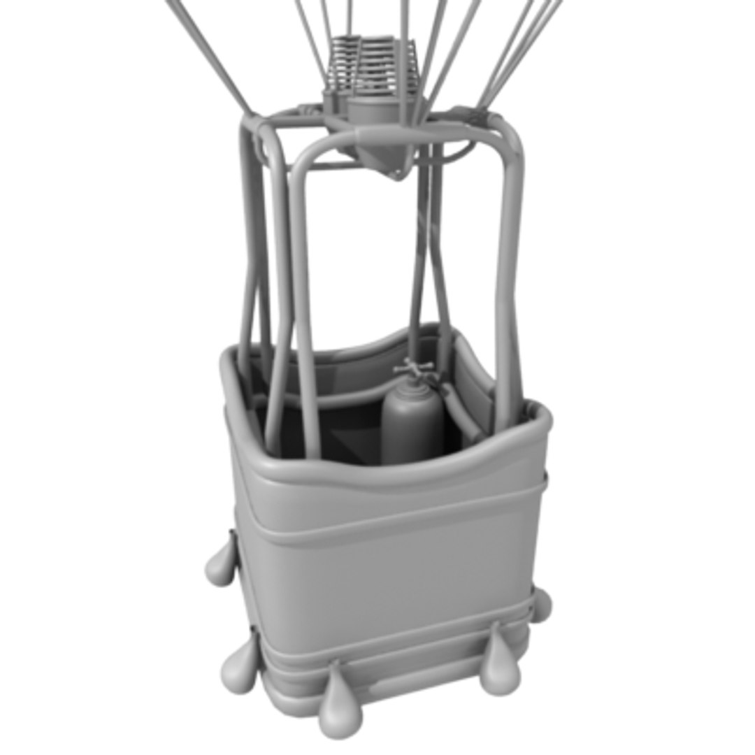 Hot Air Balloon Basket C4d