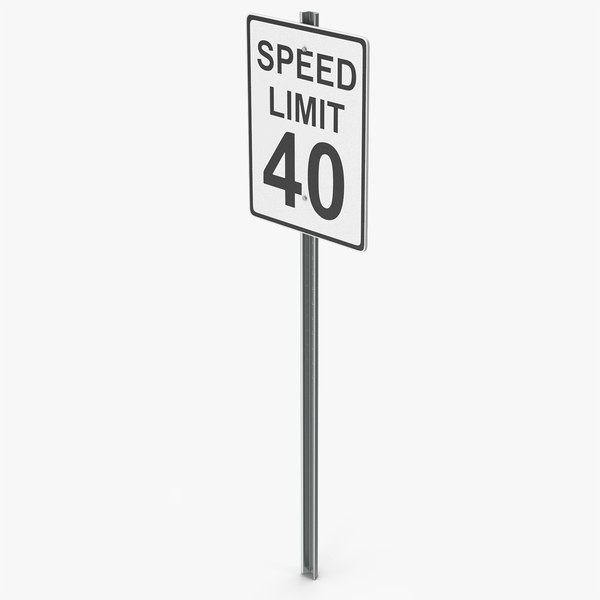 Speed Limit 40 Road Sign 3D model - TurboSquid 2045596