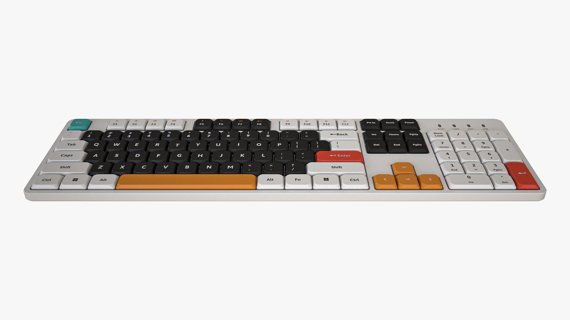 3D Full Size Keyboard White Model - TurboSquid 2074430