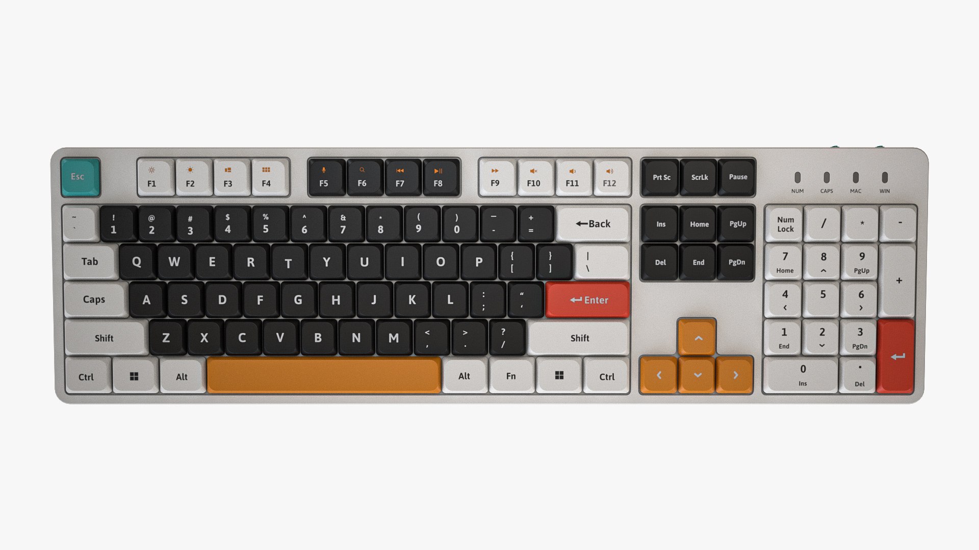 3D Full Size Keyboard White Model - TurboSquid 2074430