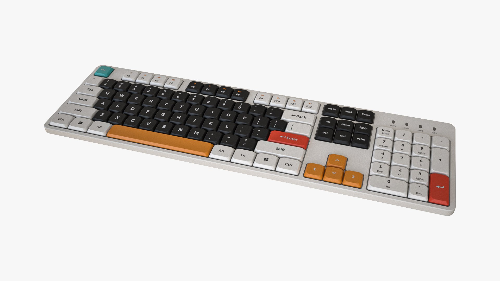 3D Full Size Keyboard White Model - TurboSquid 2074430