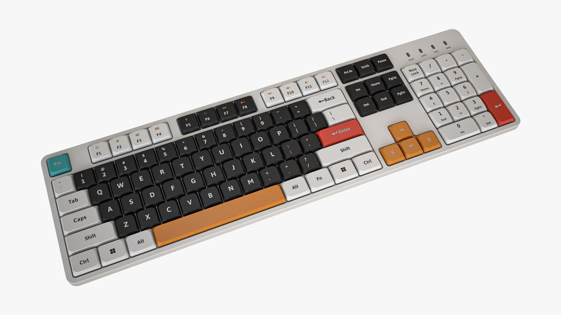 3D Full Size Keyboard White Model - TurboSquid 2074430