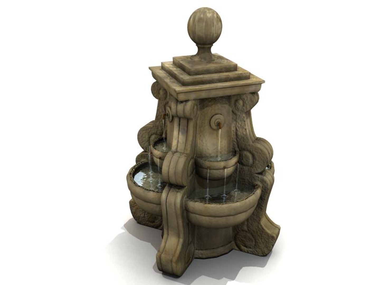 maya fountain - garden-style stone