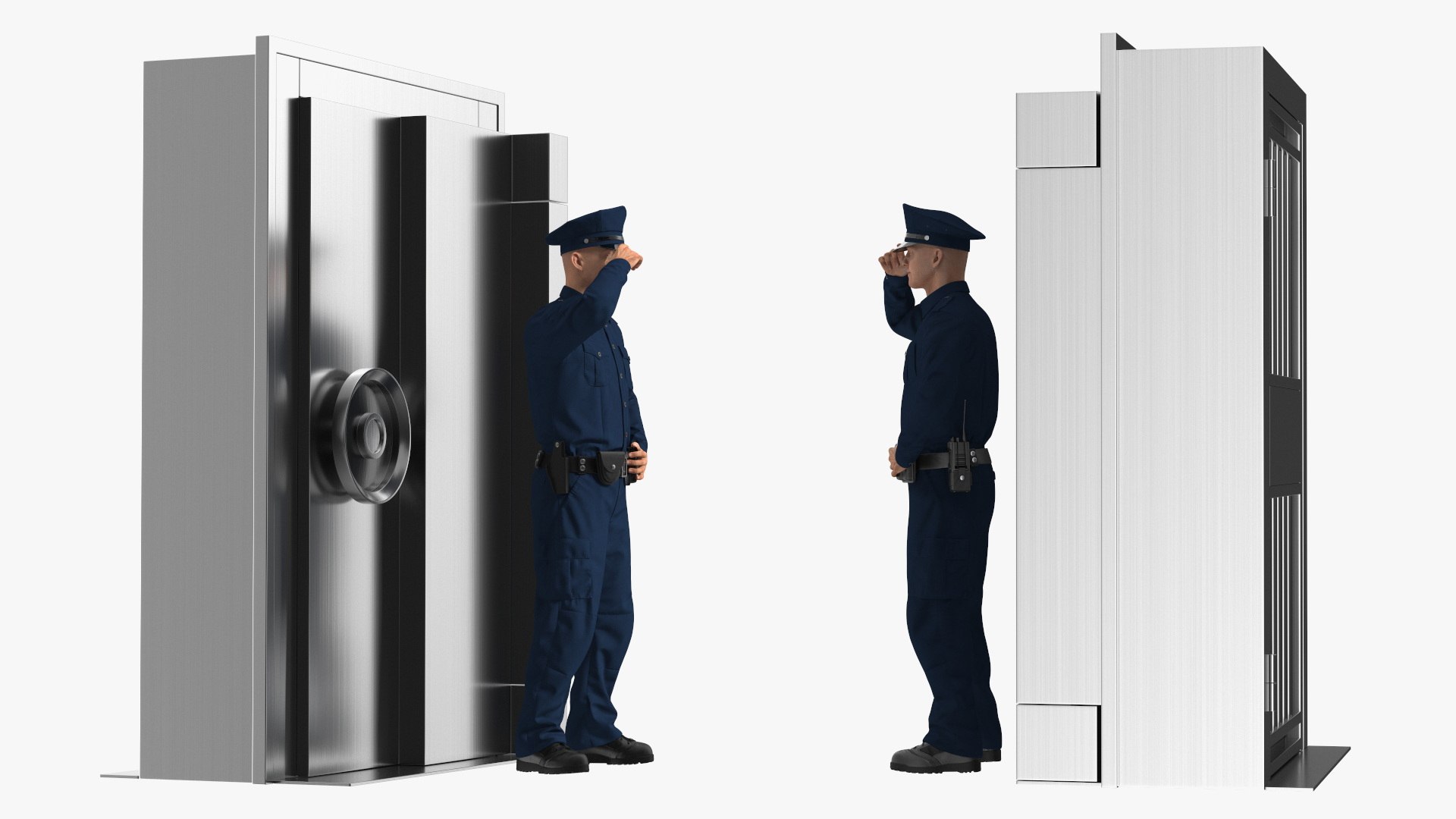3D Security Guard With Bank Vault Model - TurboSquid 2350500