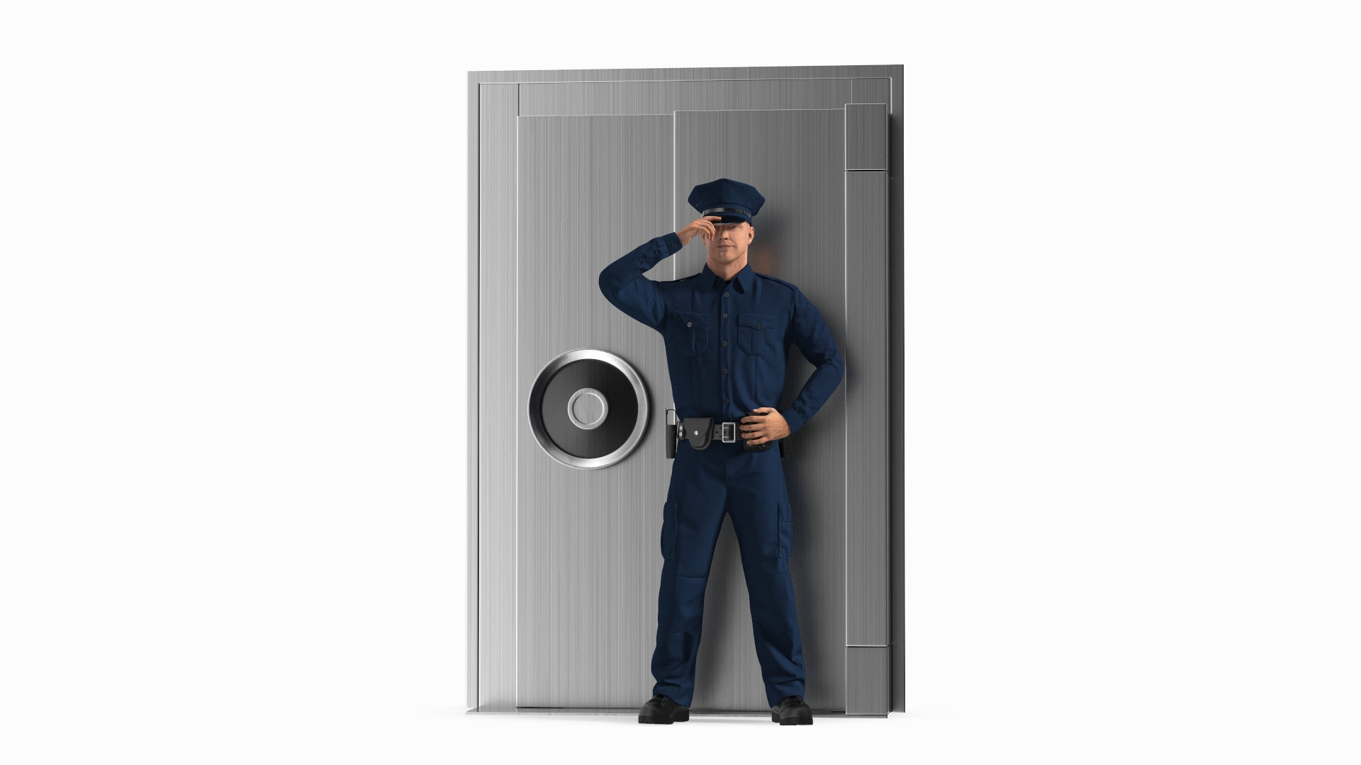 3D Security Guard With Bank Vault Model - TurboSquid 2350500