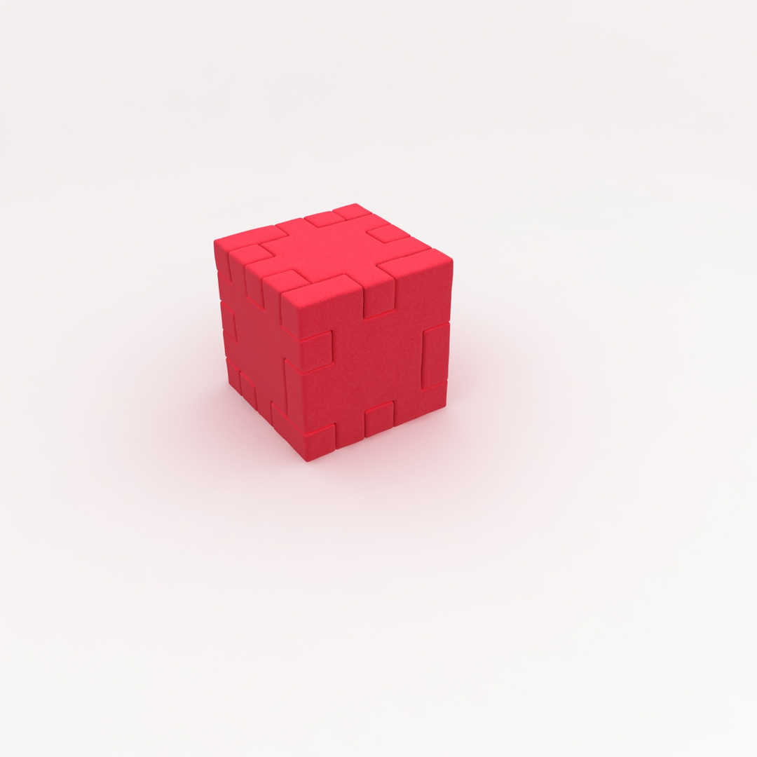 realistic happy cube red 3d model