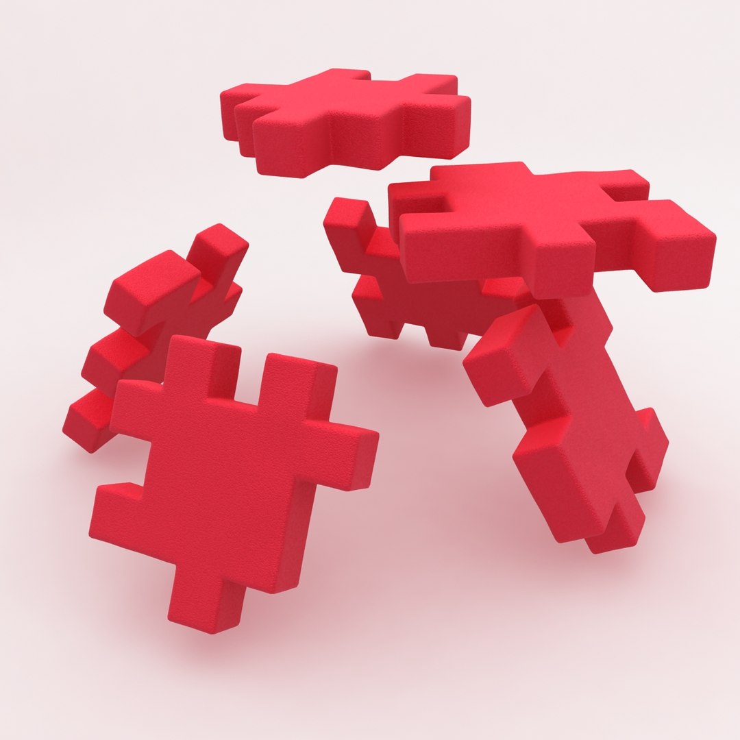 realistic happy cube red 3d model