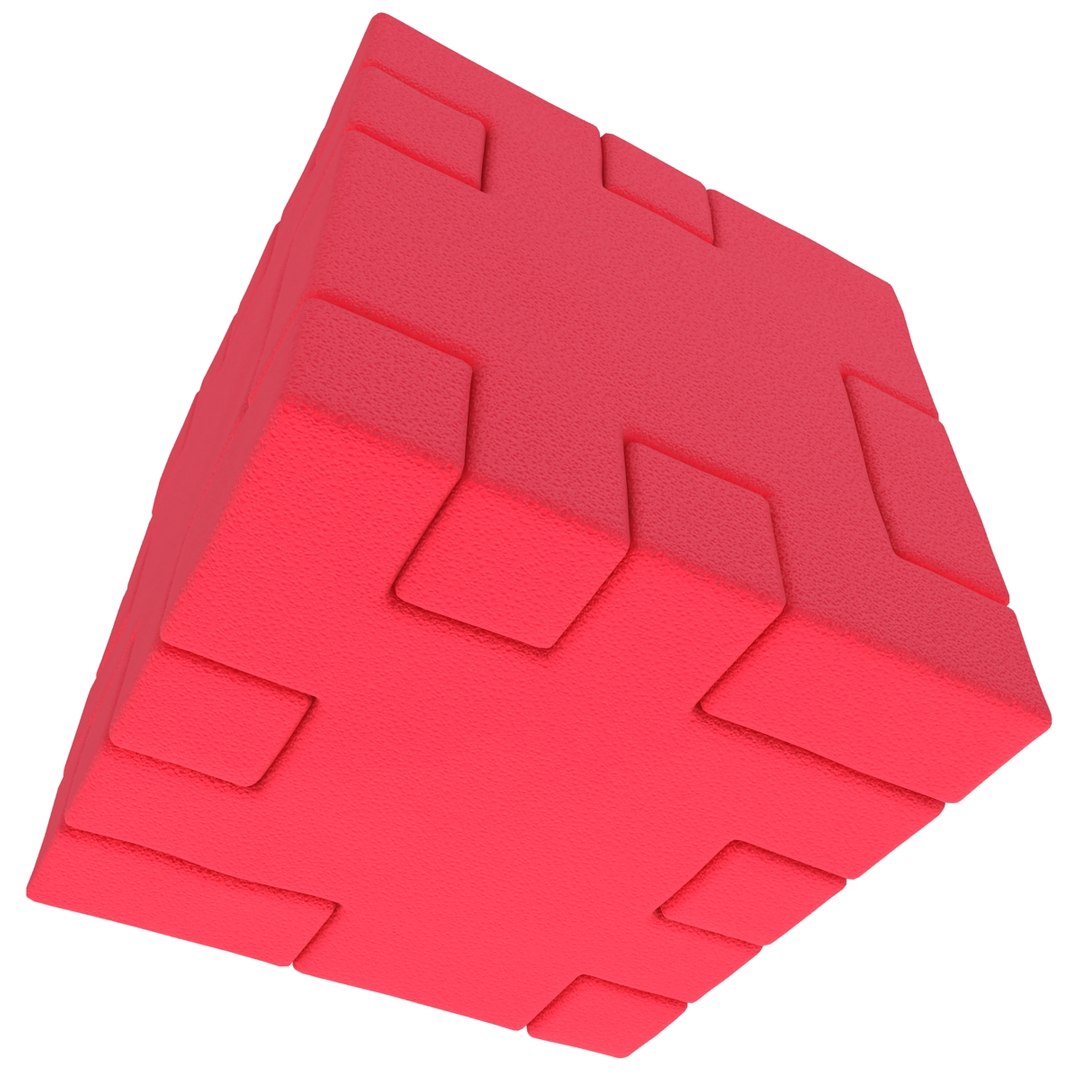 realistic happy cube red 3d model