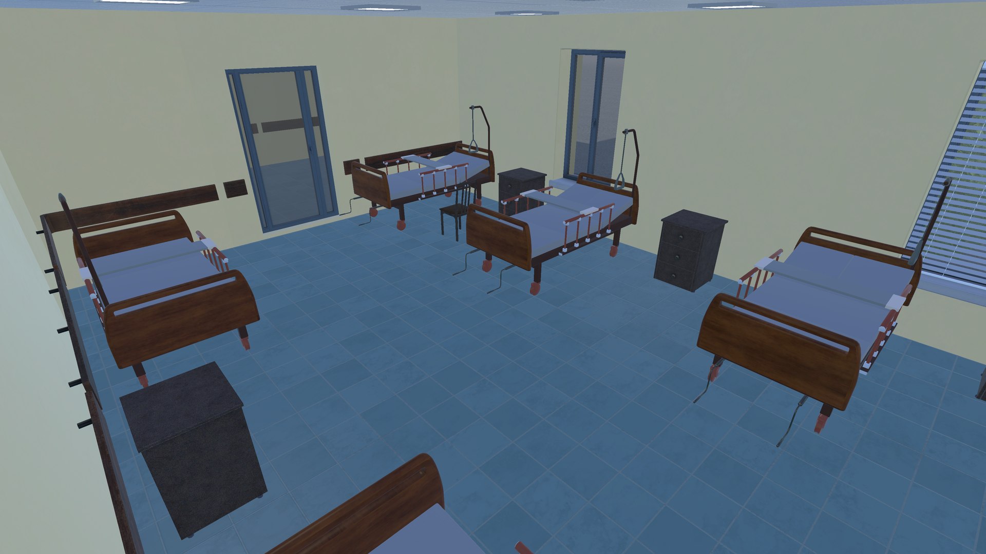 Hospital Modular Building Props And Characters Model - TurboSquid 2327973