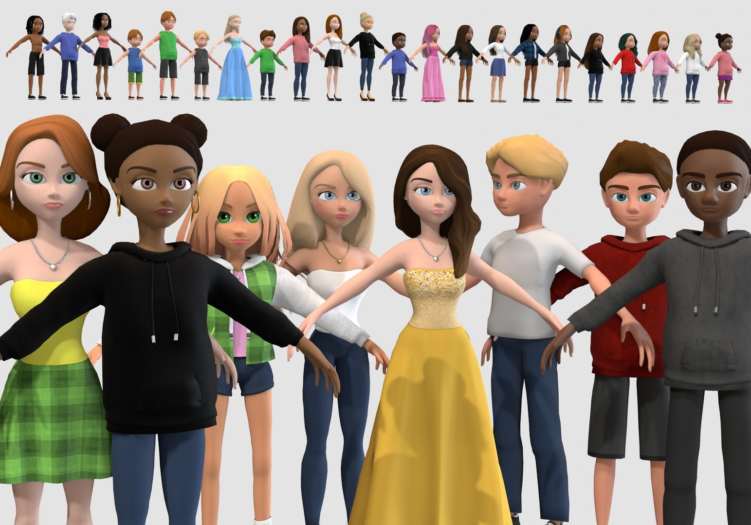 Cartoon Characters Collection 3D Model - TurboSquid 1921738