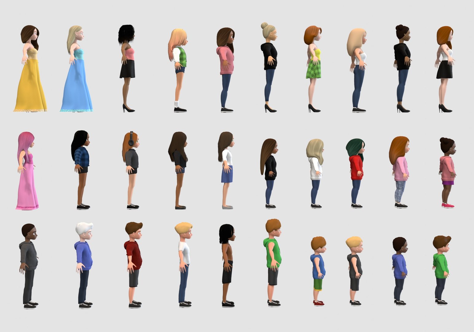 Cartoon Characters Collection 3D Model - TurboSquid 1921738