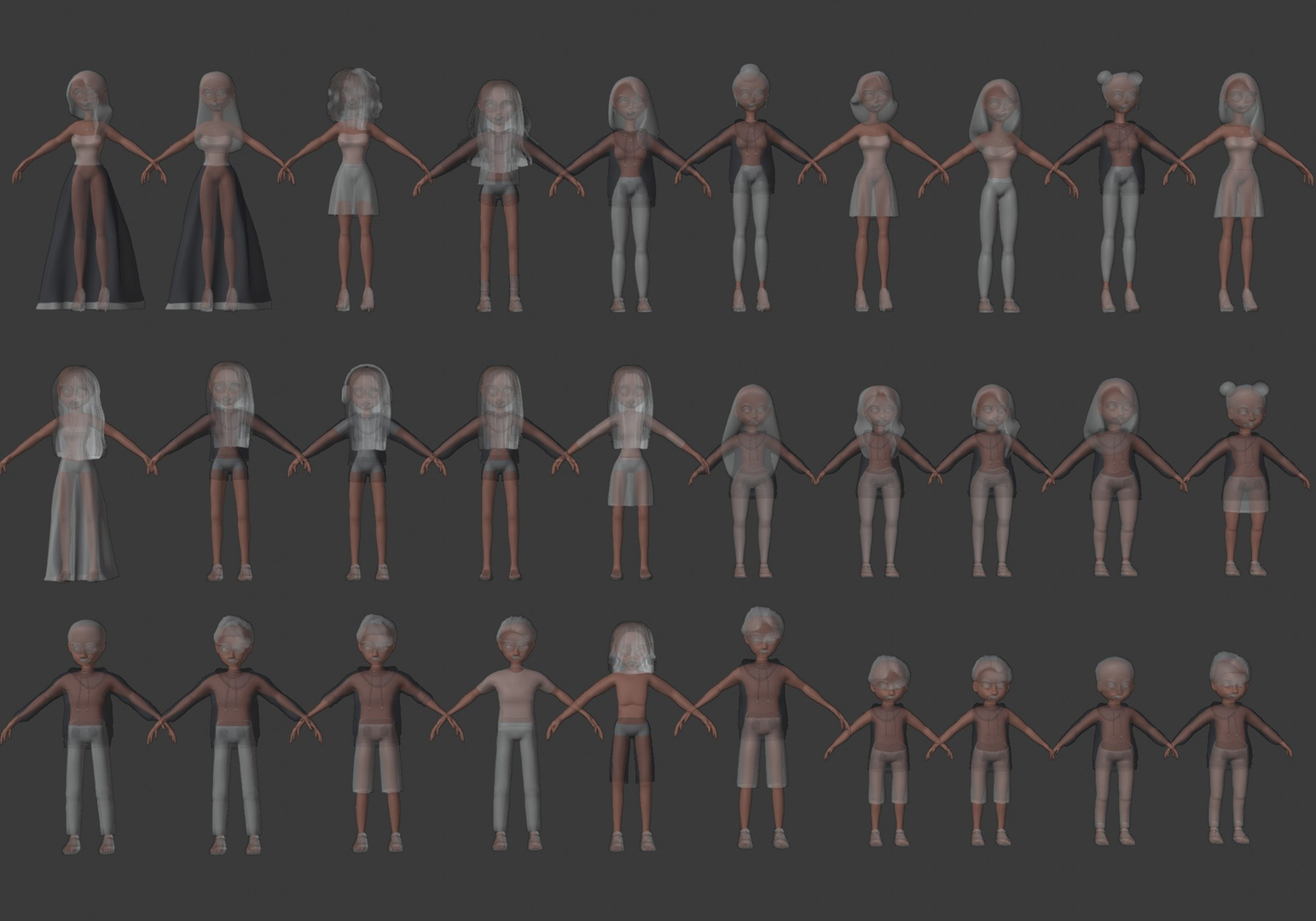 Cartoon characters collection 3D model - TurboSquid 1921738