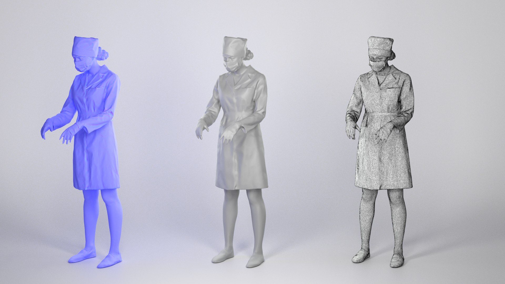Human Young Woman Uniform Model - TurboSquid 1500214