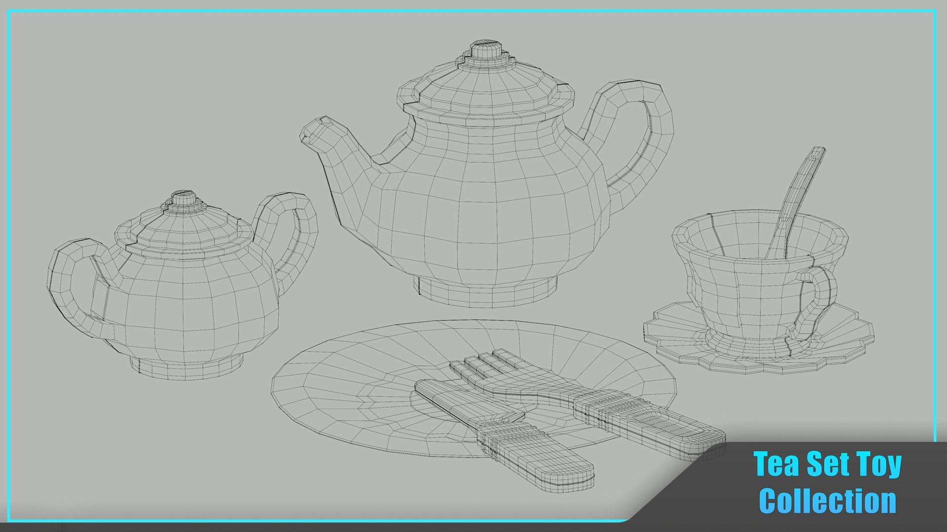 3D Tea Set Toy Collection Model - TurboSquid 1991337