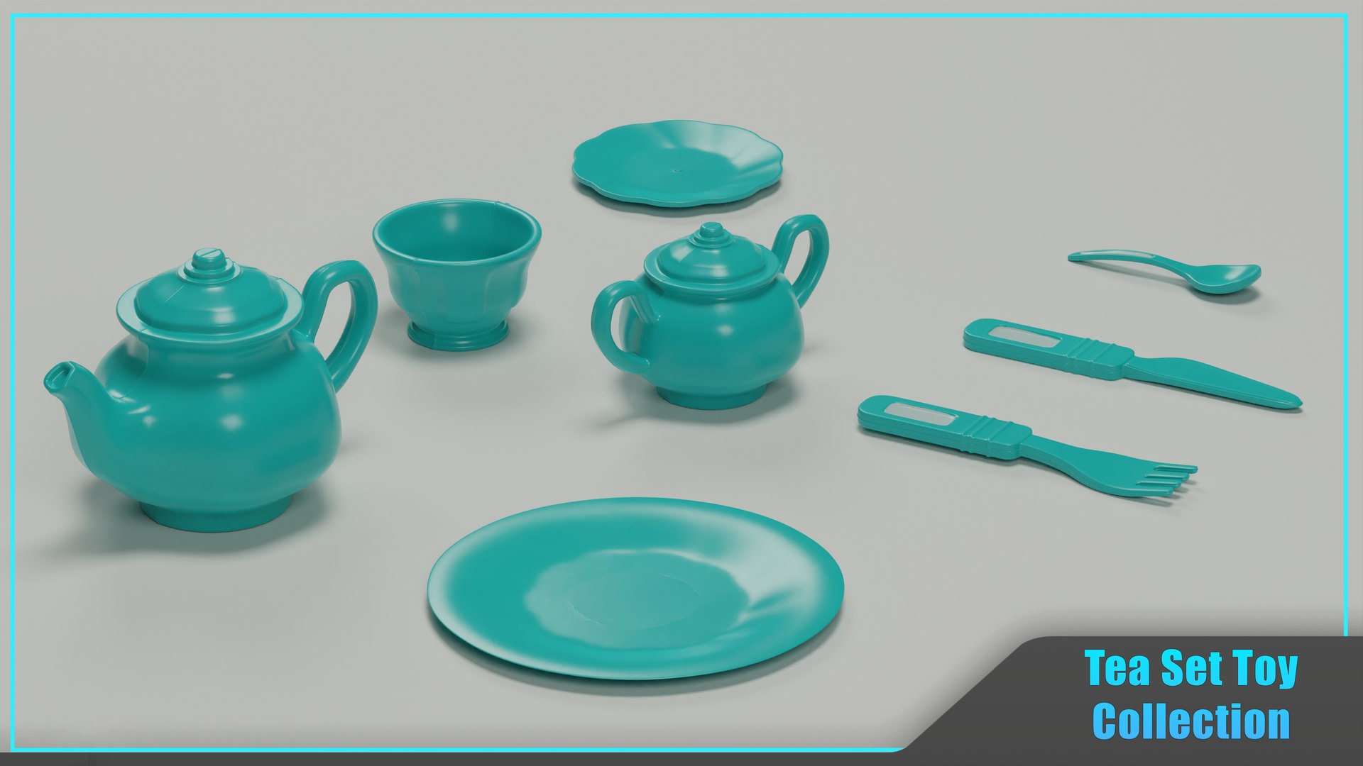 3D Tea Set Toy Collection Model - TurboSquid 1991337