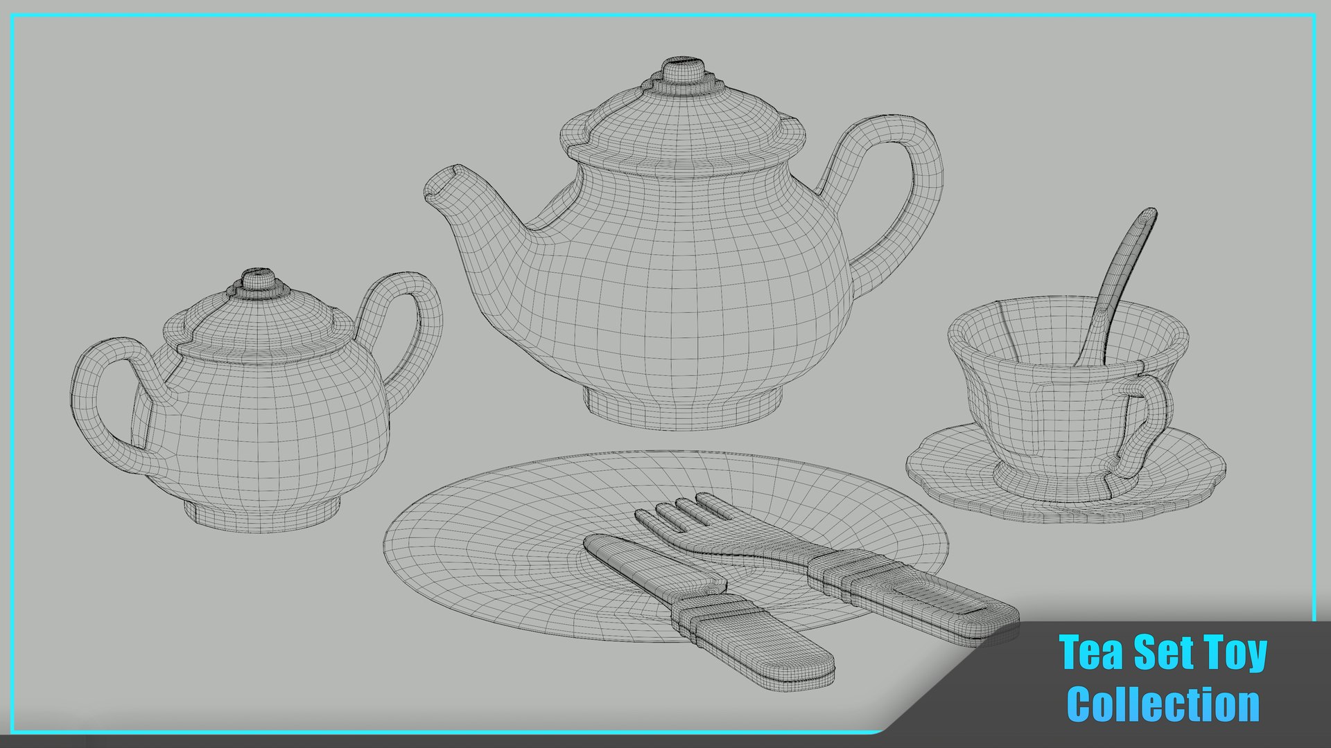 3D Tea Set Toy Collection Model - TurboSquid 1991337