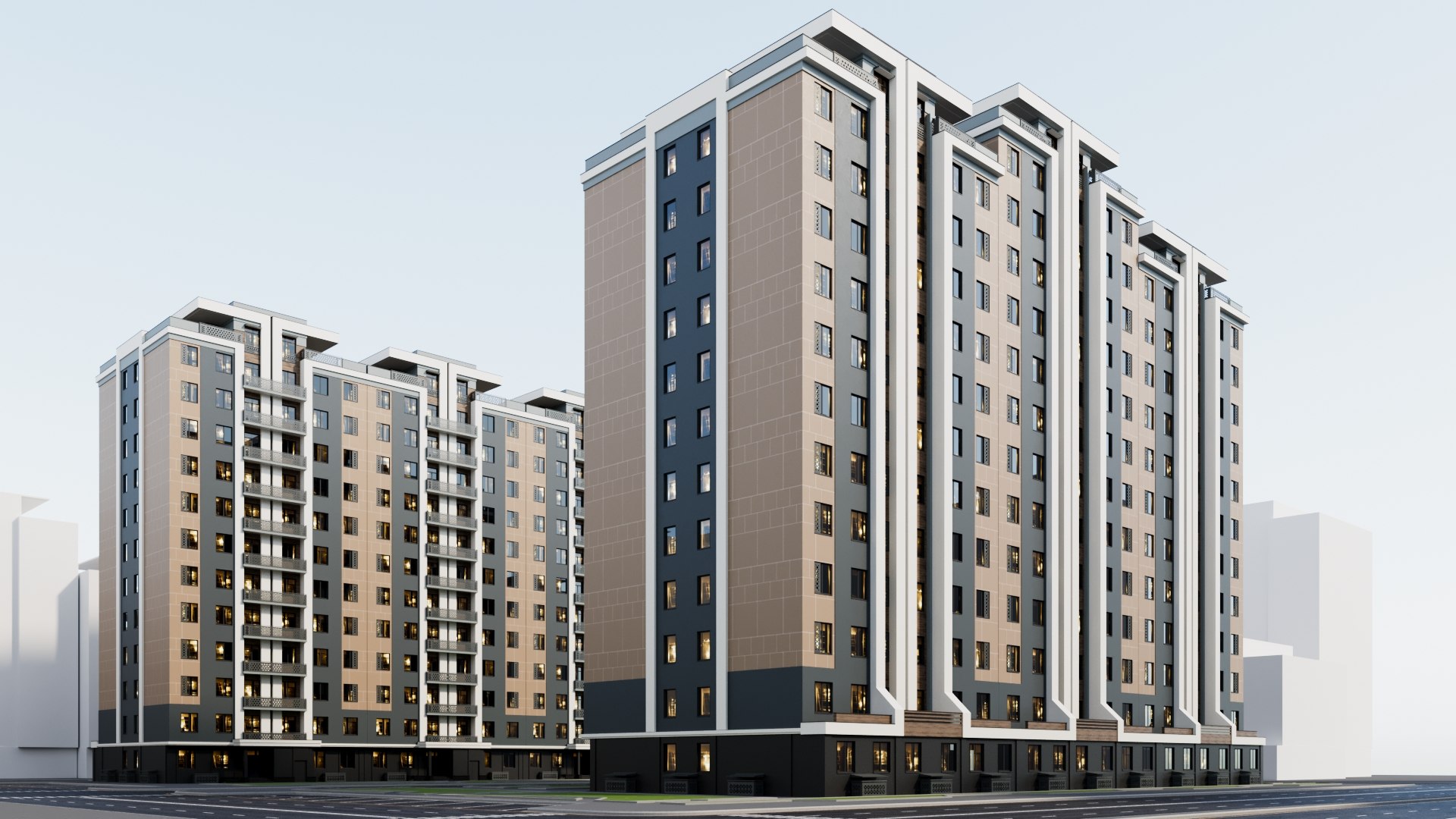 Exterior Apartment Building 12 Floors 3D Model - TurboSquid 1825316