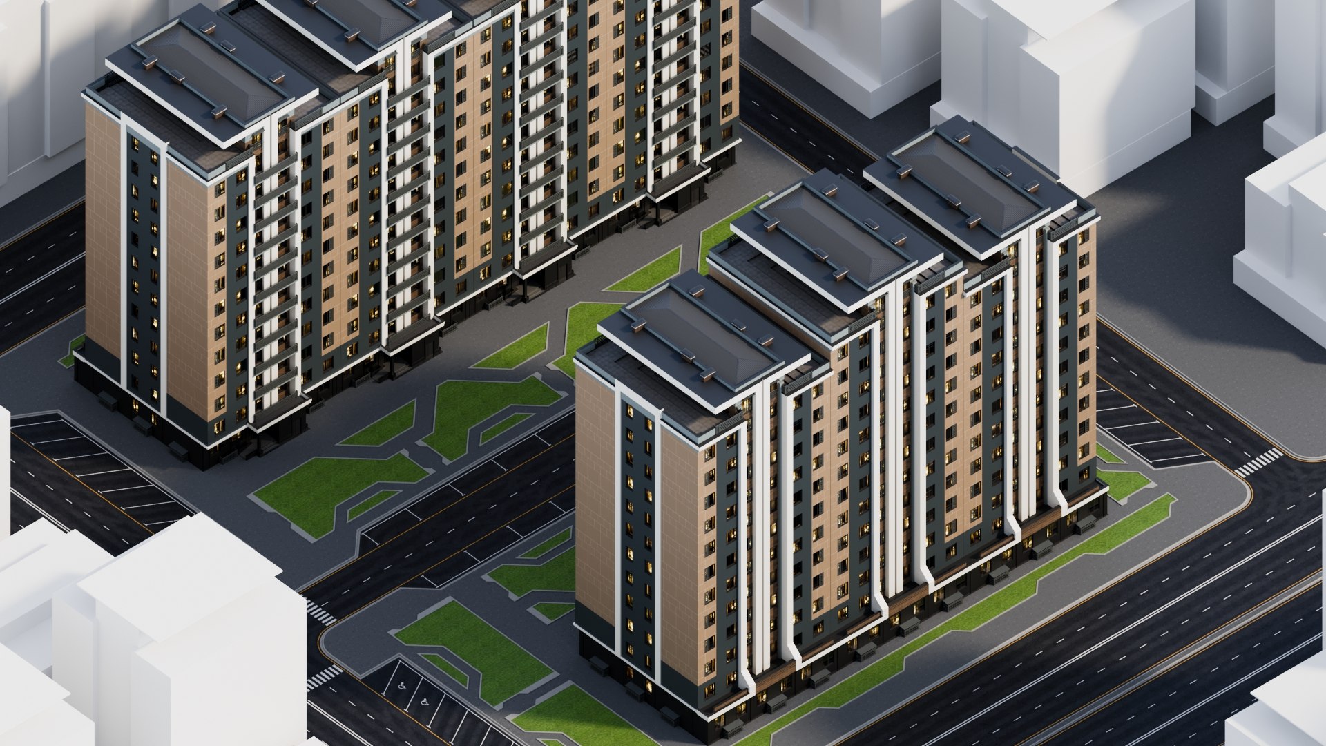 Exterior Apartment Building 12 Floors 3D Model - TurboSquid 1825316