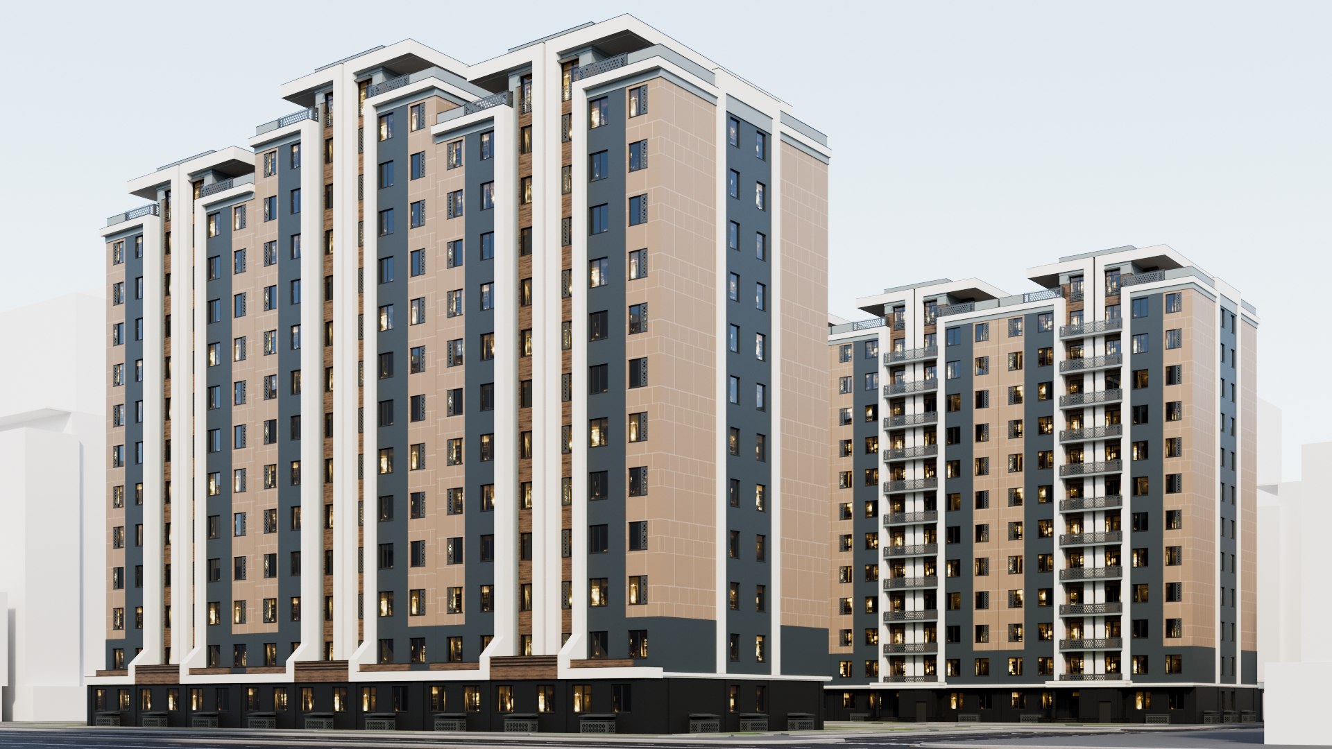 Exterior Apartment Building 12 Floors 3D Model - TurboSquid 1825316