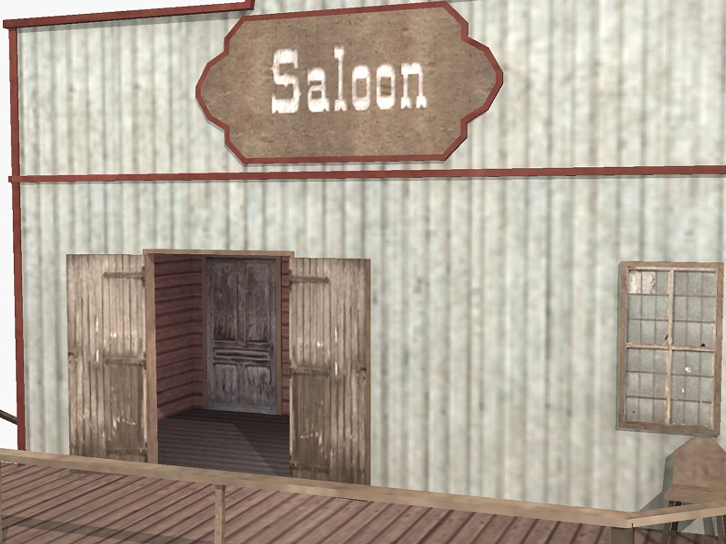 Western Corner Saloon 3d Max