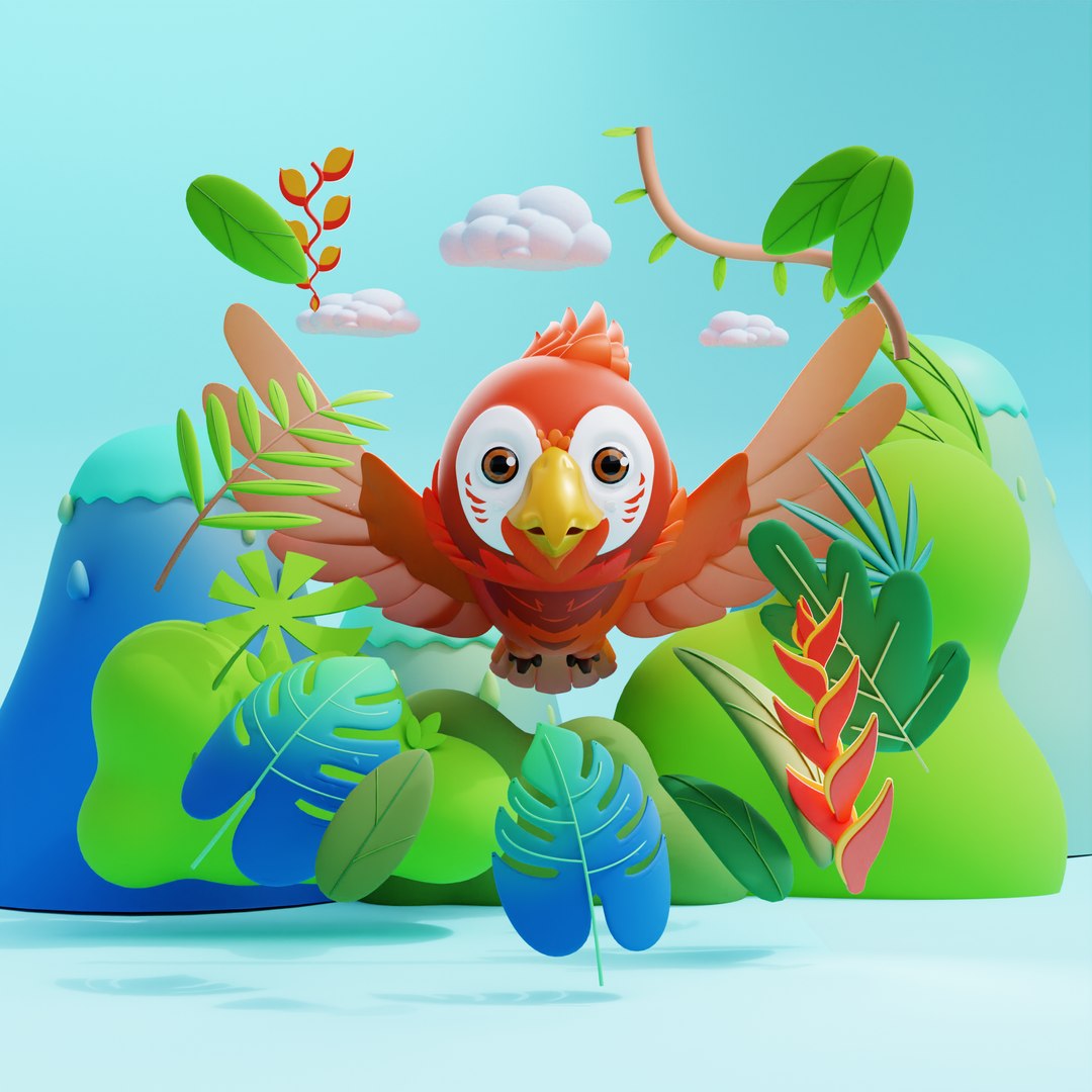 Parrot Birds Animal 3D - TurboSquid 2349625