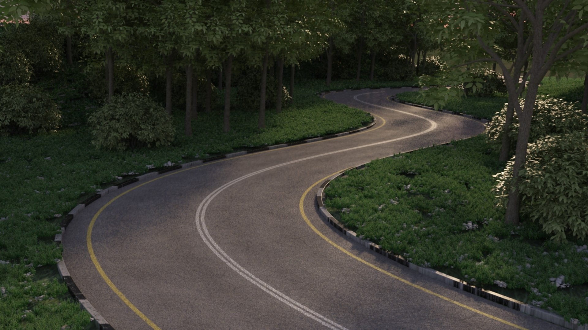 Forest Road Tarmac 3D Model - TurboSquid 1447186