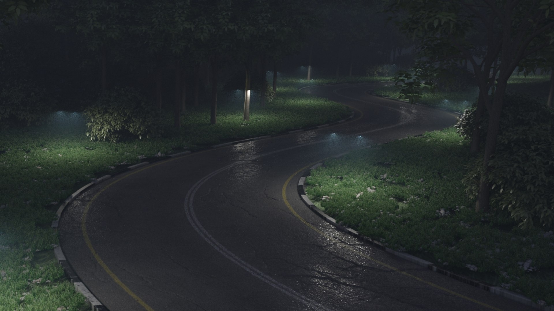Forest Road Tarmac 3D Model - TurboSquid 1447186