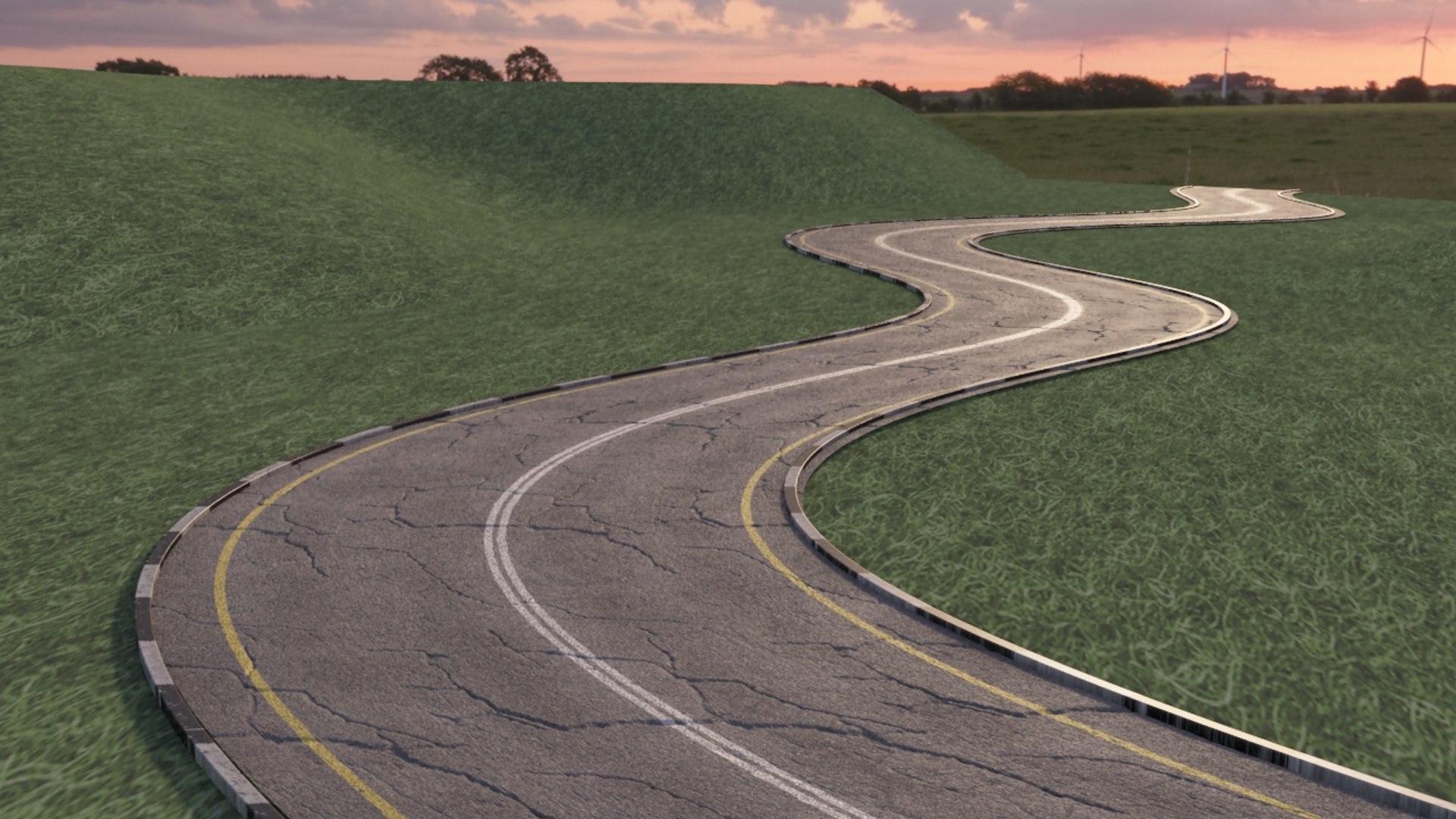 Forest Road Tarmac 3D Model - TurboSquid 1447186