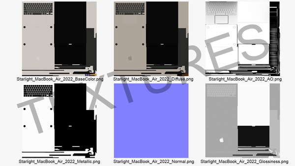 modelo 3d MacBook Air M2 2022 con luz estelar - TurboSquid 2001600