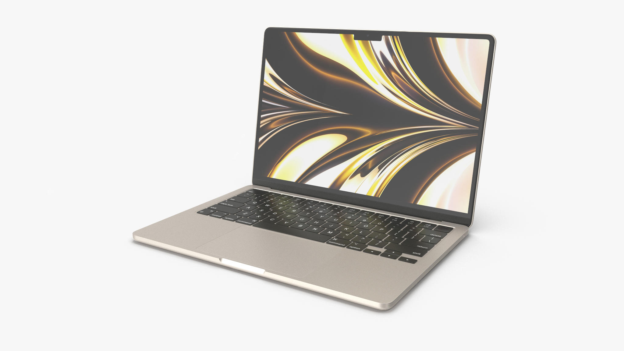 modelo 3d MacBook Air M2 2022 con luz estelar - TurboSquid 2001600