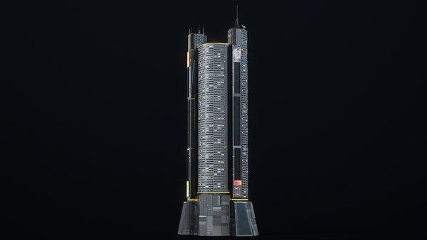 Sci-Fi Futuristic Skyscraper PBR 08 3D model - TurboSquid 1791979