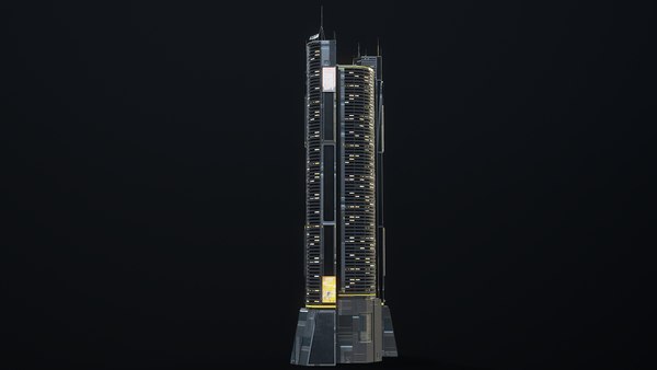 Sci-Fi Futuristic Skyscraper PBR 08 3D model - TurboSquid 1791979
