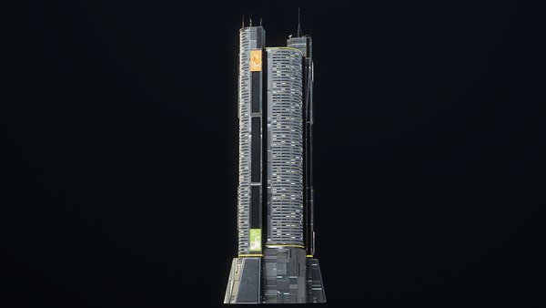 Sci-Fi Futuristic Skyscraper PBR 08 3D model - TurboSquid 1791979