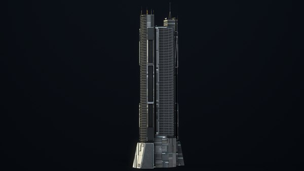 Sci-Fi Futuristic Skyscraper PBR 08 3D model - TurboSquid 1791979