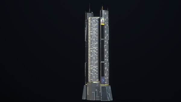 Sci-Fi Futuristic Skyscraper PBR 08 3D model - TurboSquid 1791979