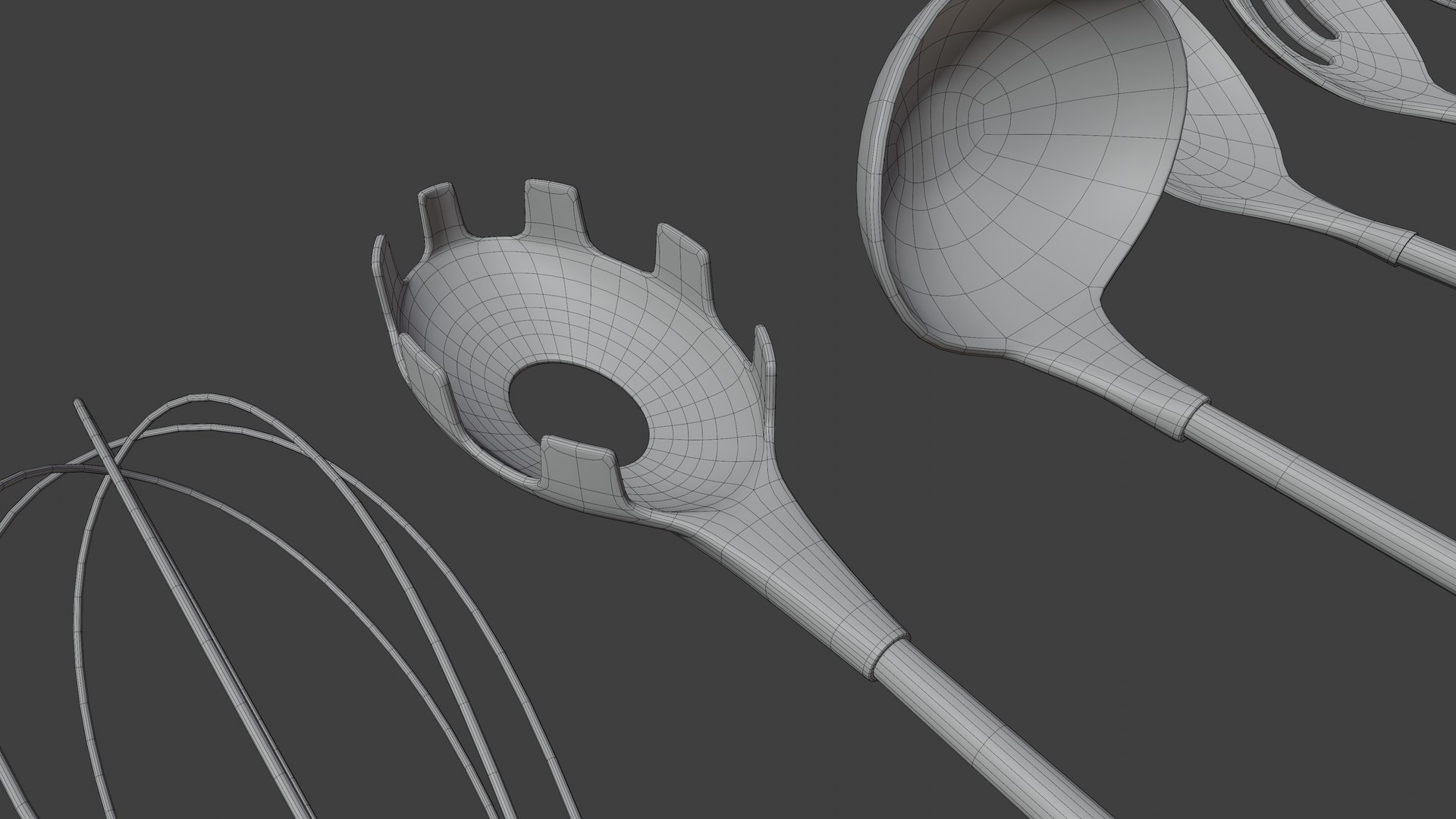 Free Kitchen Utensil Set 3D Model - TurboSquid 2160176