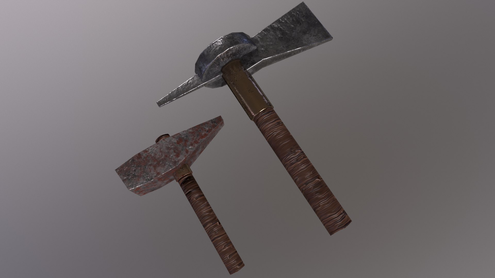 3D Medieval Table-Saw-Hammer-Pickaxe Rusty Low Poly - TurboSquid 1787834
